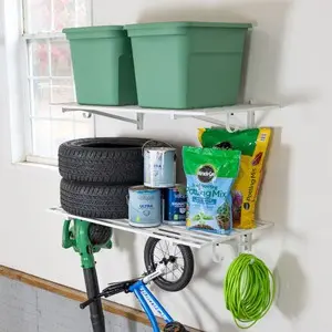STOREYOUR 2' X 4' Bristol Garage Wall Mount Shelves2 Pack - White