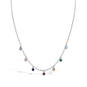 IN SEASON JEWELRY Multicolored Cz Dangle Necklace - Multi-color