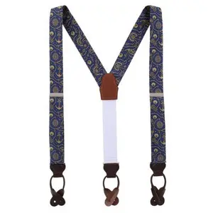 Trafalgar Anchor's Away Silk Novelty Button End Suspenders