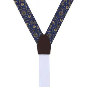 Trafalgar Anchor's Away Silk Novelty Button End Suspenders