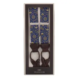 Trafalgar Anchor's Away Silk Novelty Button End Suspenders