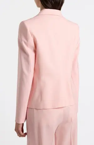 Santorelli Jodie Two-button Blazer In Tropical Wool Stretch