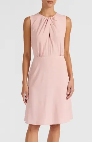 Santorelli Sleeveless A-line Dress In Silk Crepe De Chine