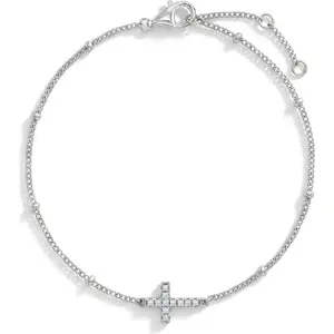 IN SEASON JEWELRY Cz Cross Satellite Bracelet - Silver