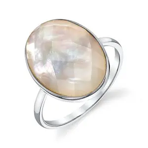 The Pearl Source Cultured Mother Of Pearl Rae Ring Sterling Silver