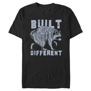 LOST GODS Jimothy The Raccoon Built Different Short Sleeve T-shirt - Black