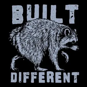 LOST GODS Jimothy The Raccoon Built Different Short Sleeve T-shirt - Black
