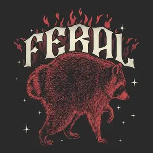 LOST GODS Feral Jimothy The Raccoon Short Sleeve T-shirt - Charcoal
