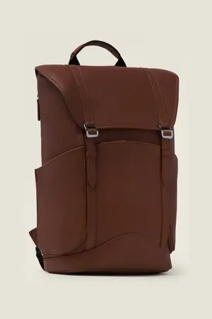 WOOL & OAK Full Grain Leather Travel Backpack - Oak