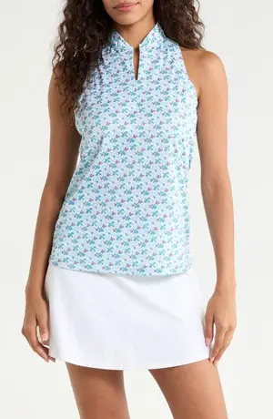 SWANNIES Sonora Ditsy Floral Half Zip Piqué Polo