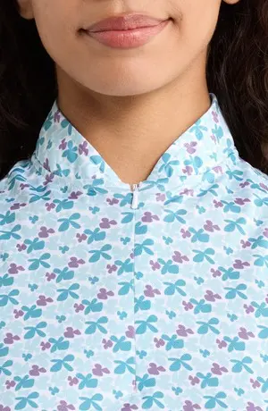 SWANNIES Sonora Ditsy Floral Half Zip Piqué Polo