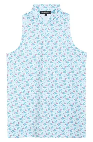 SWANNIES Sonora Ditsy Floral Half Zip Piqué Polo