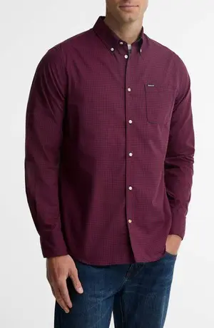 Barbour Harbourwall Tailored Gingham Button-down Shirt - Red