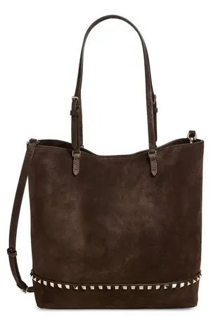 Valentino Garavani Medium Rockstud Suede Tote