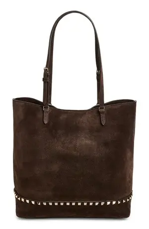 Valentino Garavani Medium Rockstud Suede Tote