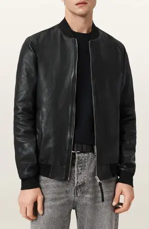 ALLSAINTS Morten Leather Bomber Jacket - Black