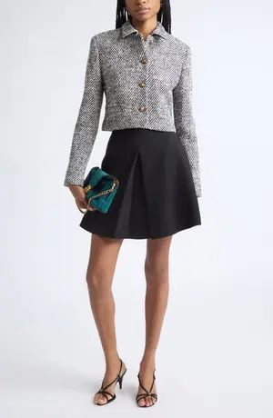 Versace A-line Virgin Wool Skirt With Medusa Hardware