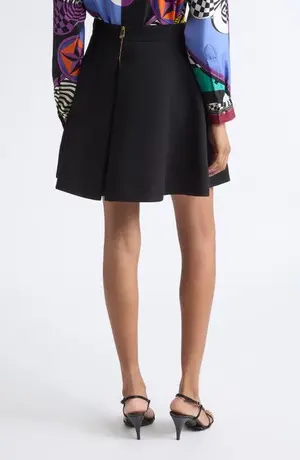 Versace A-line Virgin Wool Skirt With Medusa Hardware