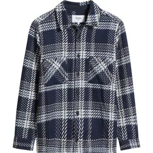 WAX LONDON Whiting Plaid Recycled Cotton Blend Overshirt