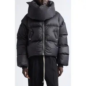 Rick Owens Funnel Neck Cropped Puffer Jacket