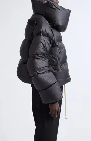 Rick Owens Funnel Neck Cropped Puffer Jacket