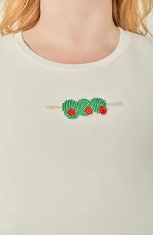 English Factory Olive Beaded Baby Tee