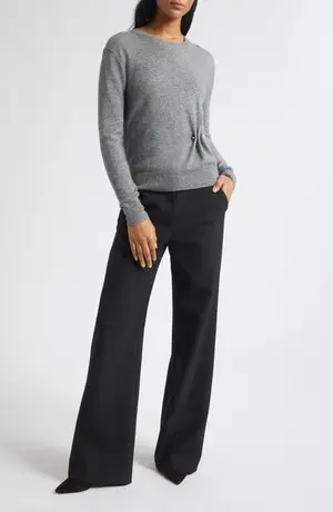 Veronica Beard Frankie Crewneck Sweater - Medium Heather Grey