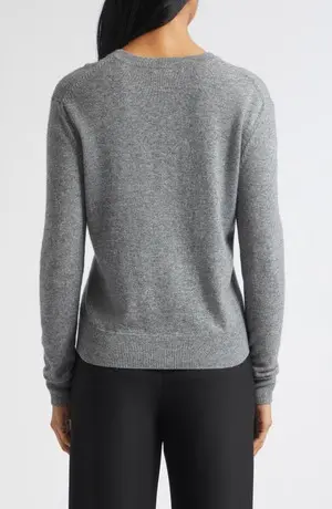 Veronica Beard Frankie Crewneck Sweater - Medium Heather Grey