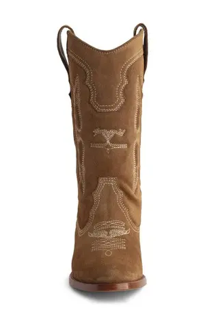 Zadig&Voltaire Tex Western Wild Leather Western Boot - Cognac