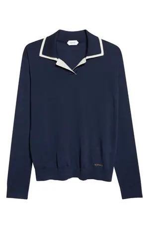 Versace Classic Wool Blend Polo Sweater