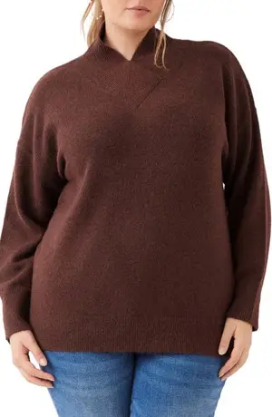 Karen Kane Shawl Collar Sweater - Chocolate