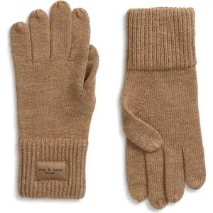 Rag & Bone Blake Ribbed Gloves - Camel