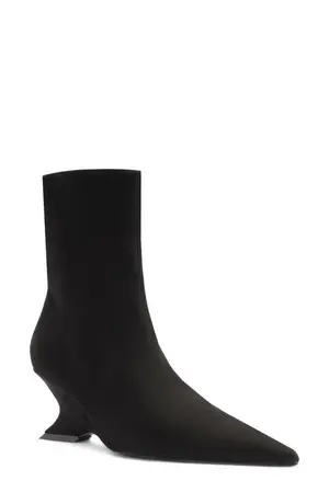 Schutz Siena Pointed Toe Wedge Bootie - Black