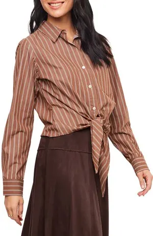 Karen Kane Striped Tie Front Shirt