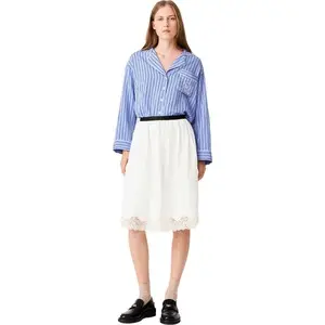 Maje Mid-length Cotton And Lace Skirt