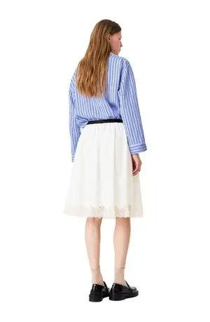 Maje Mid-length Cotton And Lace Skirt