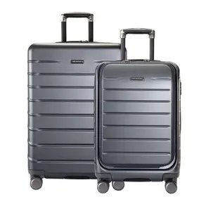 RICARDO BEVERLY HILLS Santa Rosa Hardside Expandable 2 Piece Set 20" Front Access Carry On & 24" Checked Spinner - Graphite