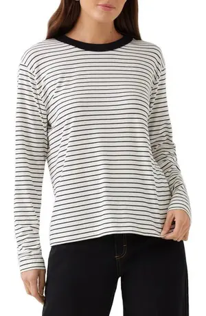 Karen Kane Crewneck Long Sleeve Top - Stripe