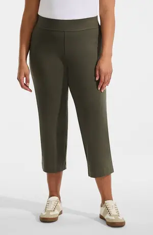 LANDS' END Starfish Mid Rise Pull On Crop Pants - Forest Moss