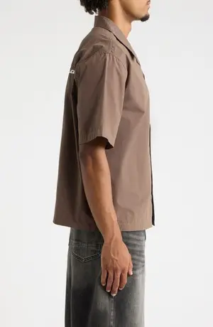 PACSUN Ca Embroidered Camp Shirt