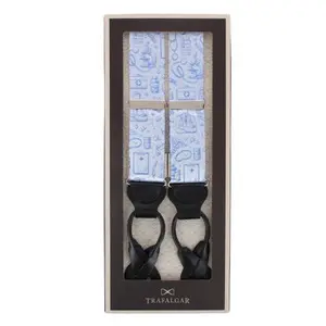 Trafalgar Medical Alert Silk Novelty Button End Suspenders