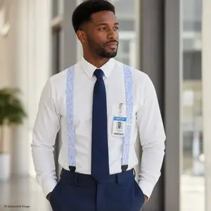 Trafalgar Medical Alert Silk Novelty Button End Suspenders