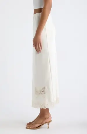 LoveShackFancy Avelaine Lace Trim Maxi Skirt