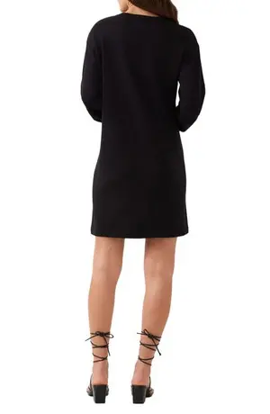 Karen Kane Button Detail Crewneck Long Sleeve Dress