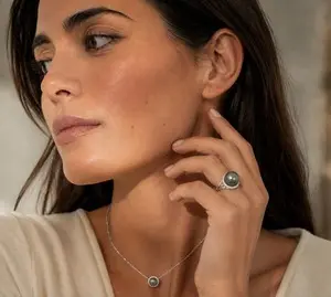 The Pearl Source Tahitian South Sea Pearl And Diamond Ring - White Gold