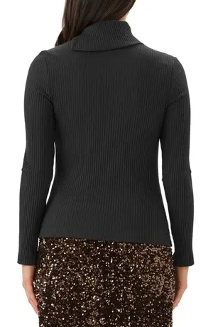 Karen Kane Ribbed Overlap Neck Top