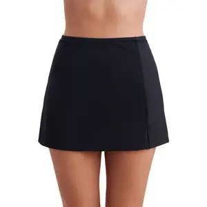 SHAPESOLVER Side Slit Hipster Swim Skirt