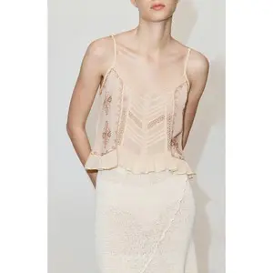 Mango Embroidered Crinkled Camisole