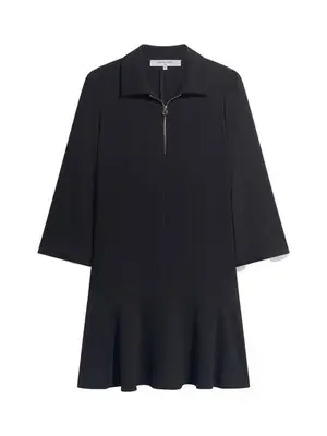 Gerard Darel Carla Zip Front Crepe Mini Dress
