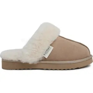CELTIC & CO. Studio Fur Edge Mule Slippers - Camel
